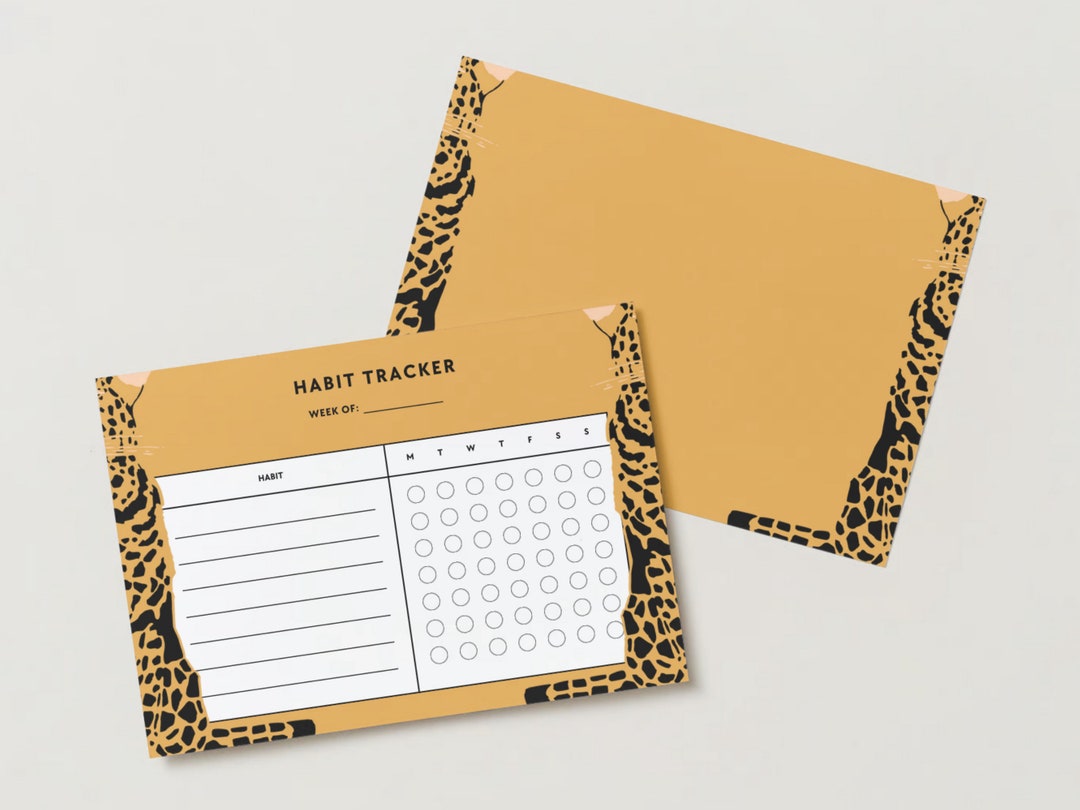 Printable Habit Tracker Leopard Print Art Digital Download - Etsy