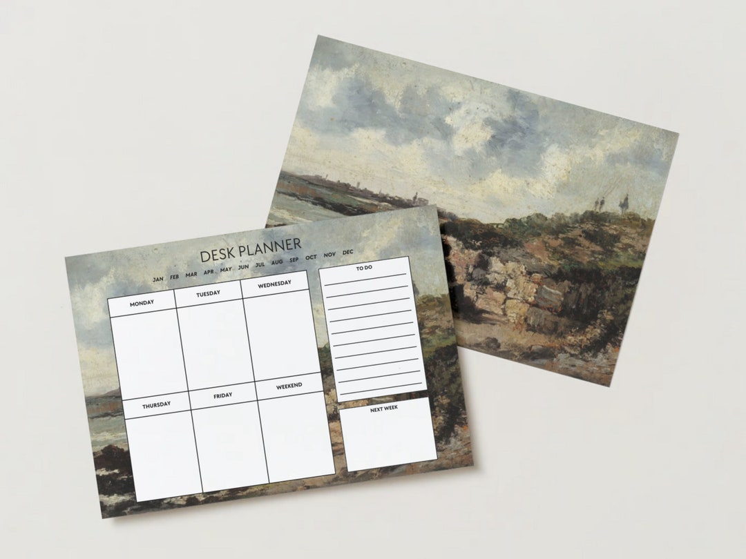 Desk Planner Printable Vintage Landscape Digital Download A4 - Etsy