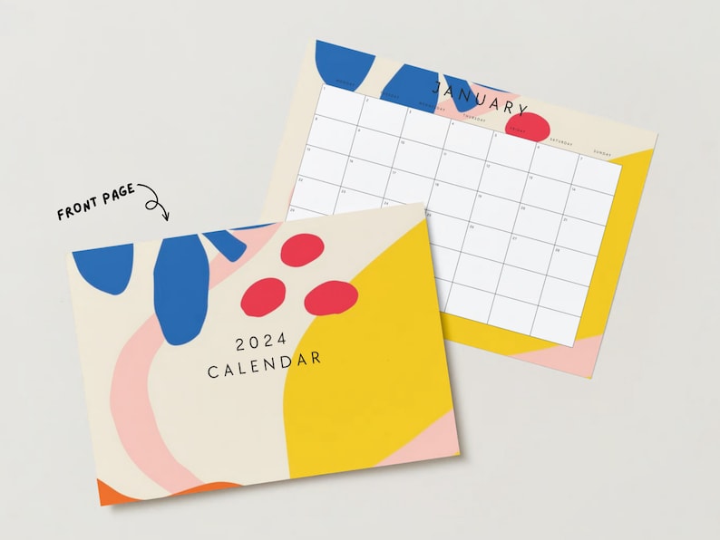 2024 Abstract Art Calendar PDF Printable Digital Download - Etsy