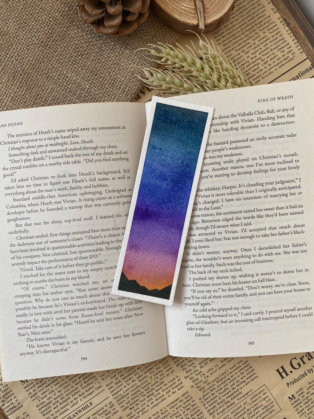 Galaxy Night Sky Bookmark | Mountain Bookmark | Gift for Book Lover ...