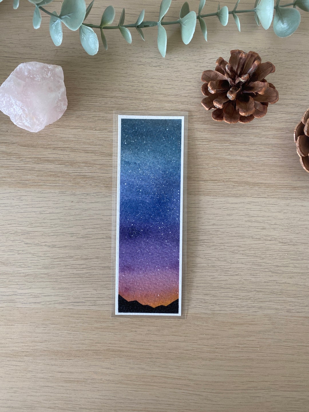 Galaxy Night Sky Bookmark Mountain Bookmark Gift for Book Lover Book ...