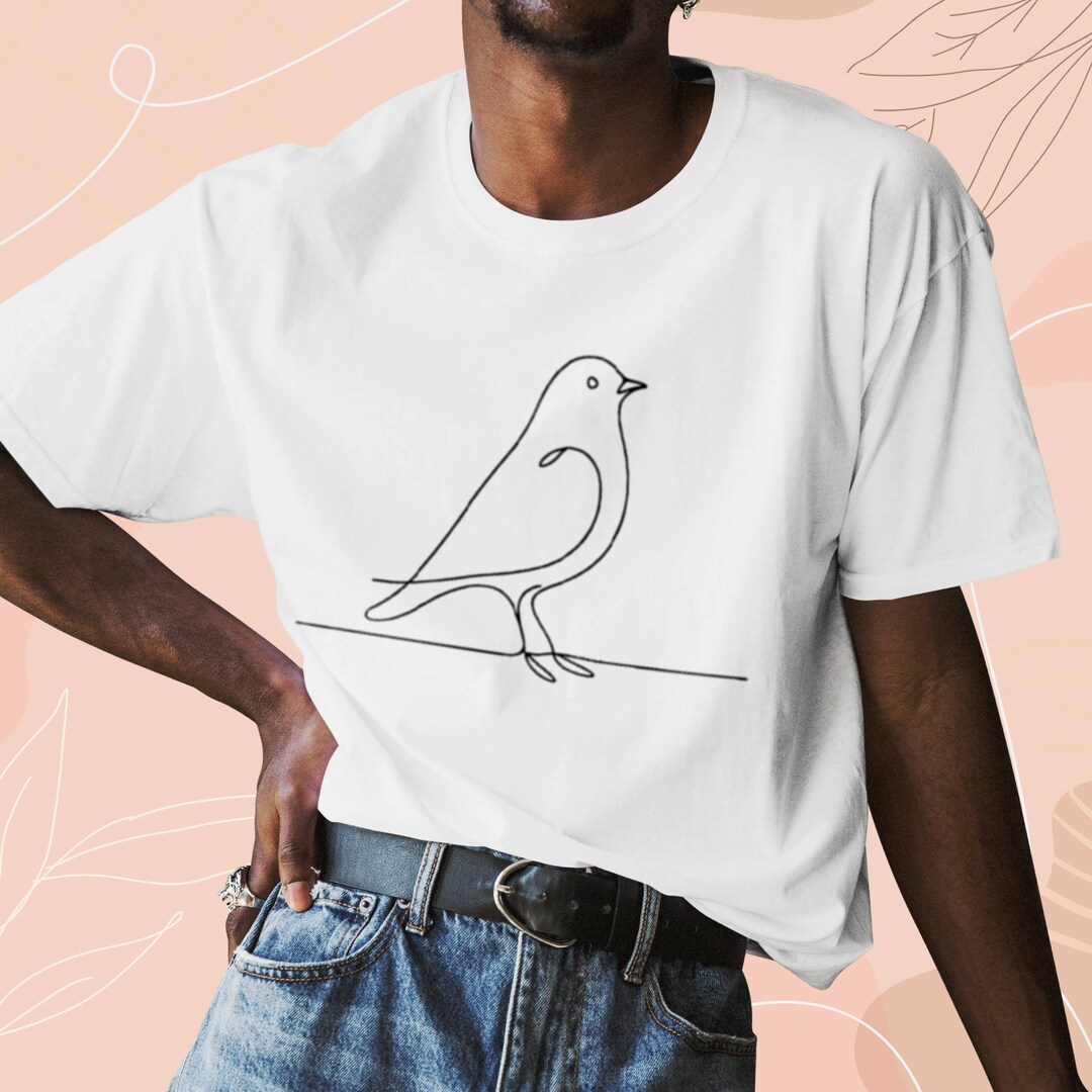 Nature-inspired Bird Silhouette T-shirt - Eco-friendly Cotton Tee With ...