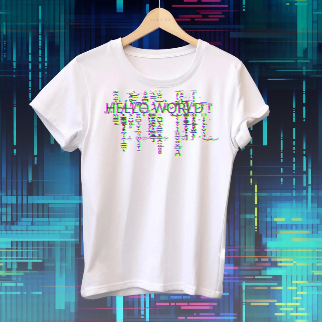 Tech-savvy 'hello World' Glitch Effect Programmer T-shirt - Etsy