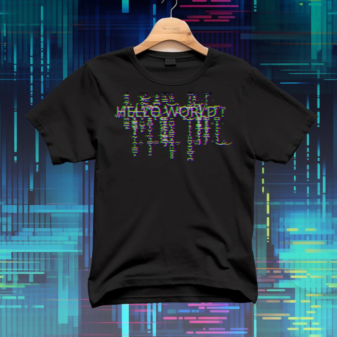 Tech-savvy 'hello World!' Glitch Effect Programmer T-shirt - Etsy