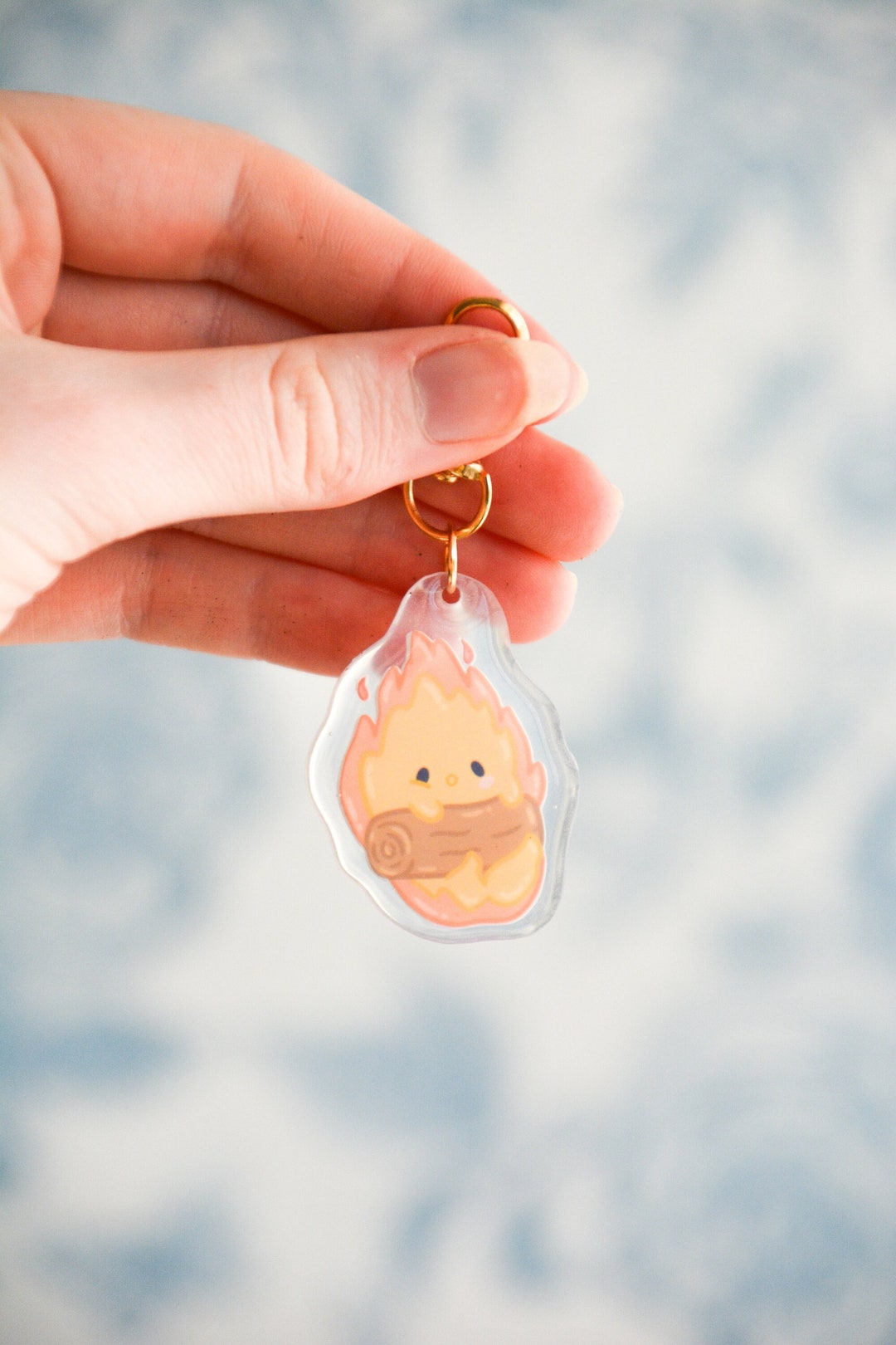 Kawaii Wizard & Spirit Flame - Epoxy KEYCHAINS - Etsy