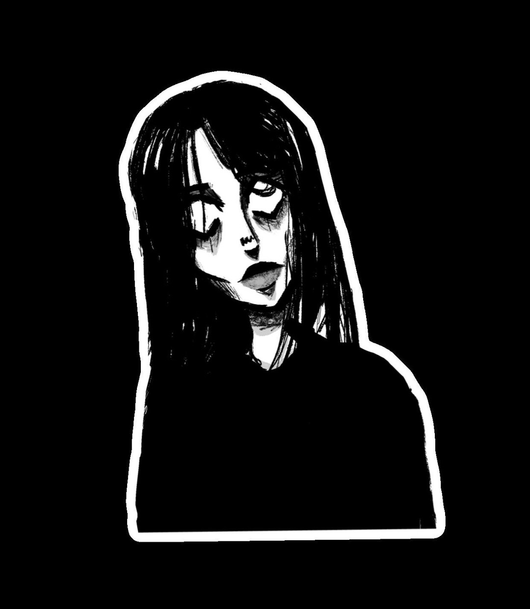 Goth Girl Alternative Spooky Halloween Sticker - Etsy