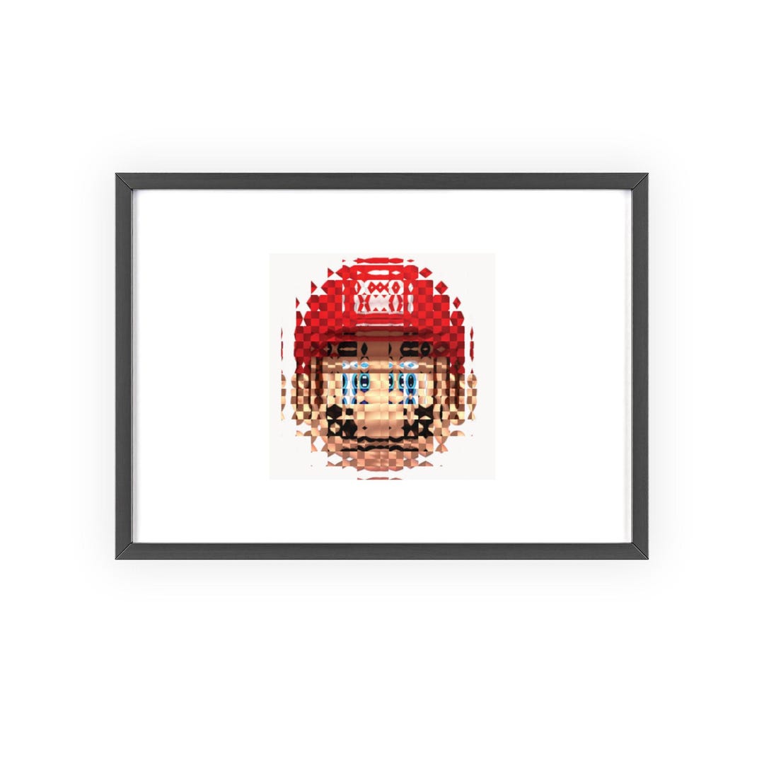 Abstract Retro Game Character Print | Cubist Gaming Face Art | Colorful ...