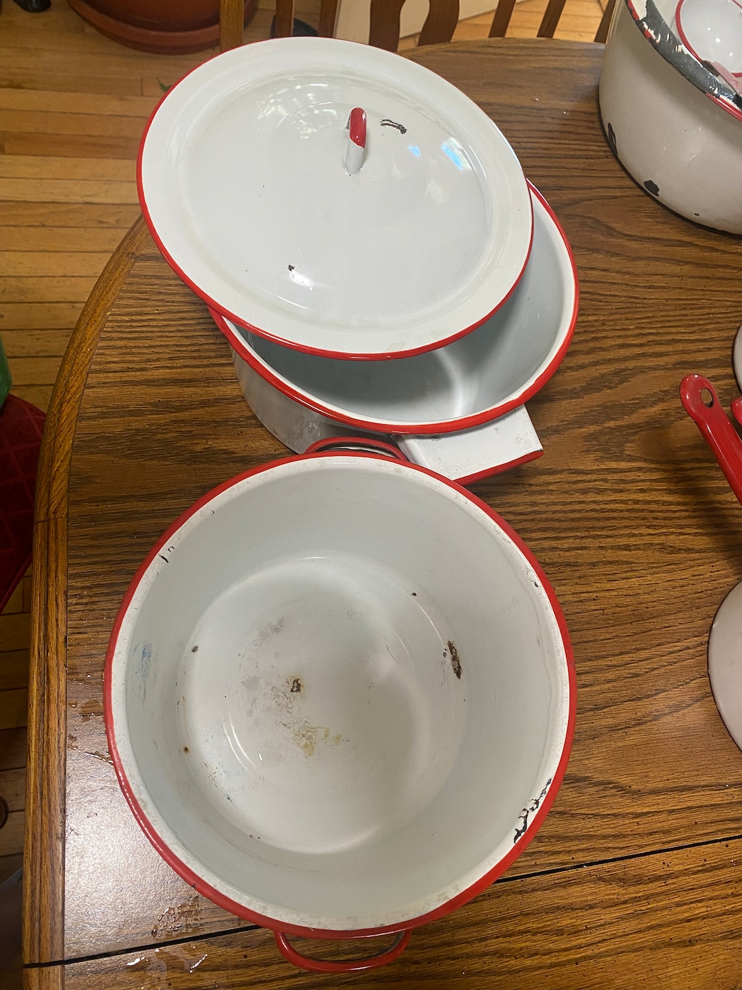 Two Enamel Pots - Etsy