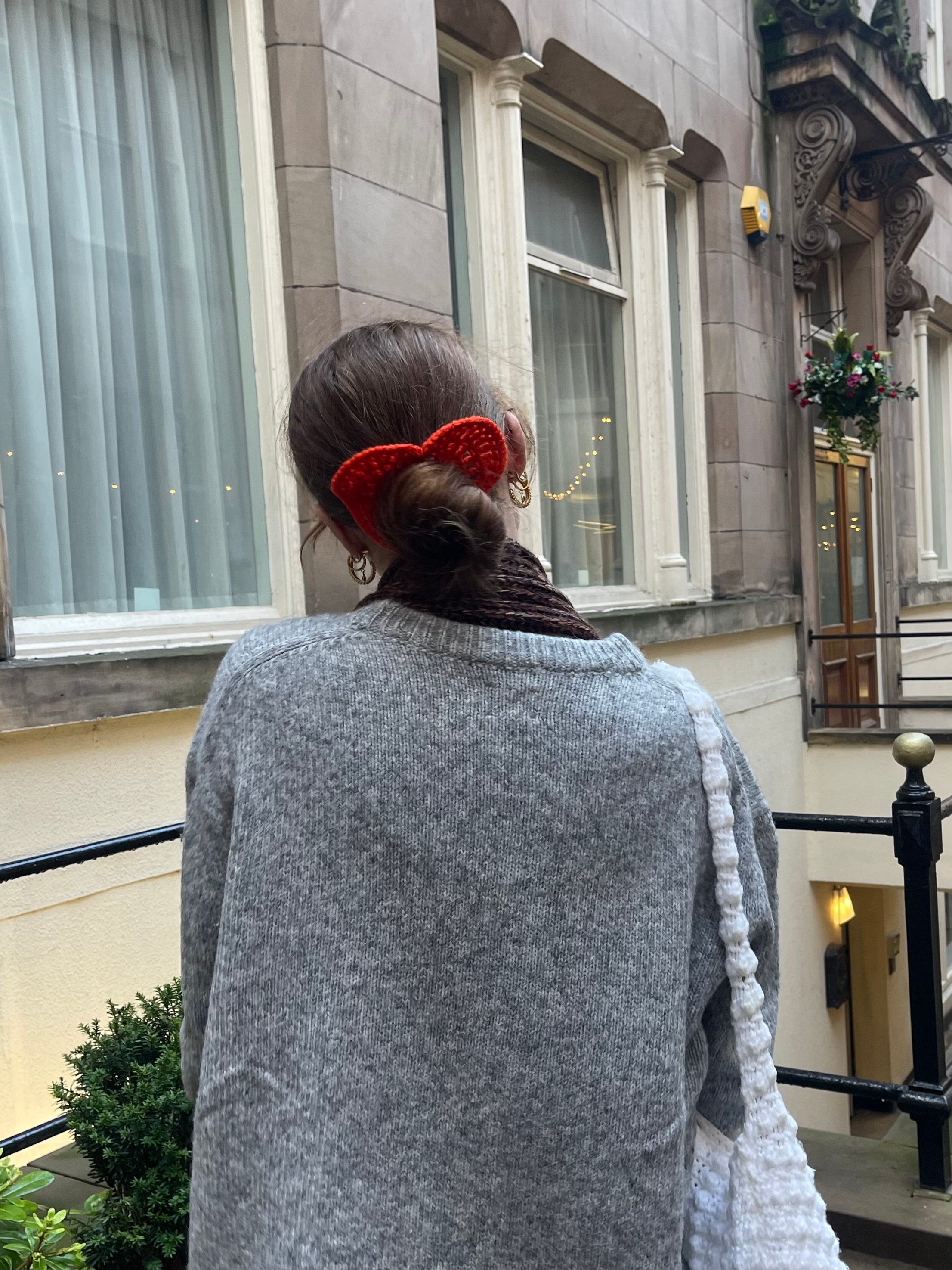 Crochet Heart Scrunchie - Etsy