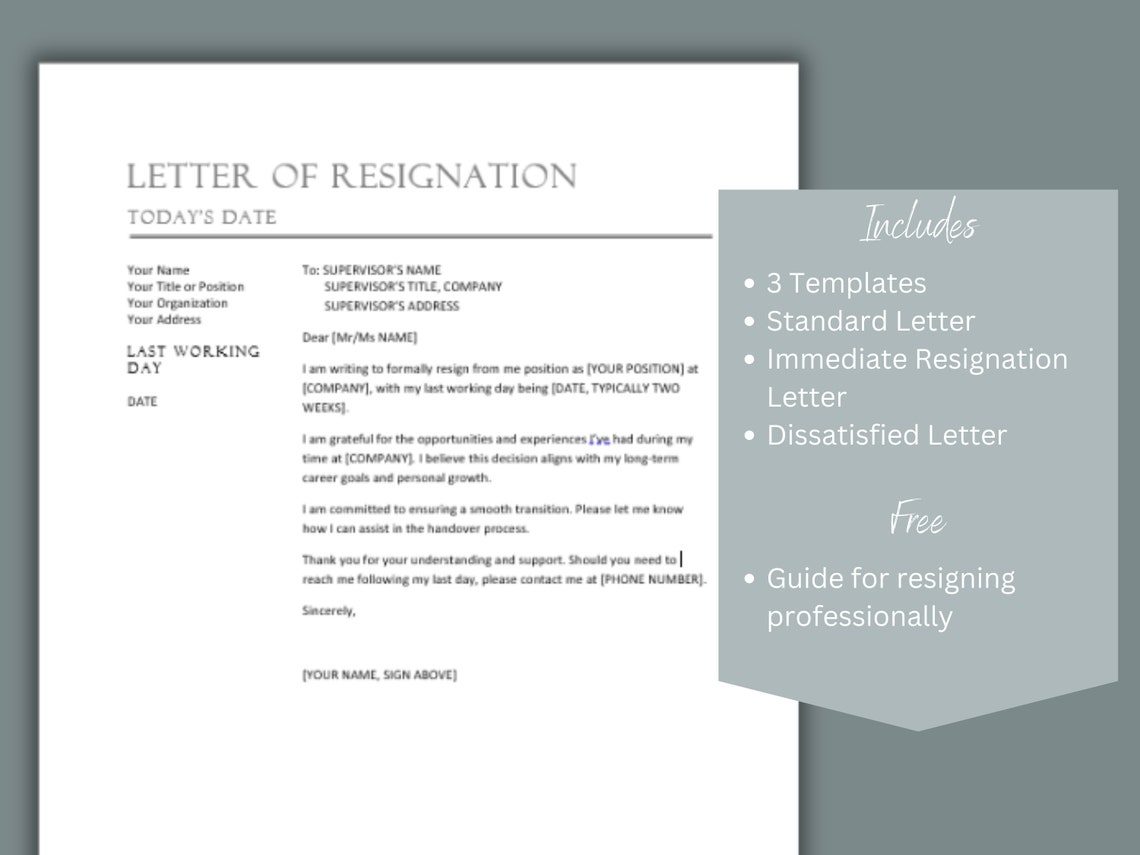 Letter of Resignation Templates, Three Templates, Resignation Letter ...