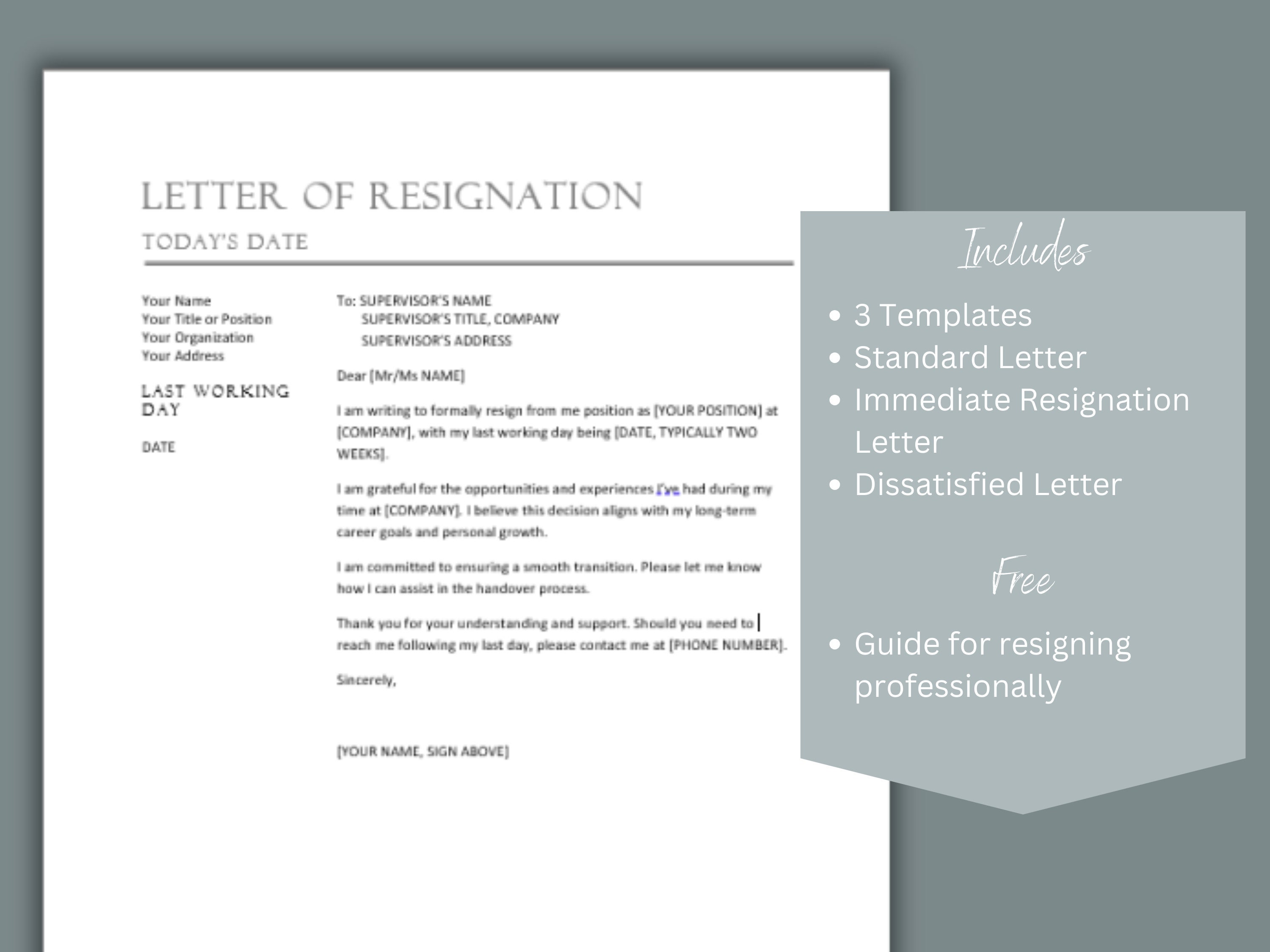 Letter of Resignation Templates, Three Templates, Resignation Letter ...