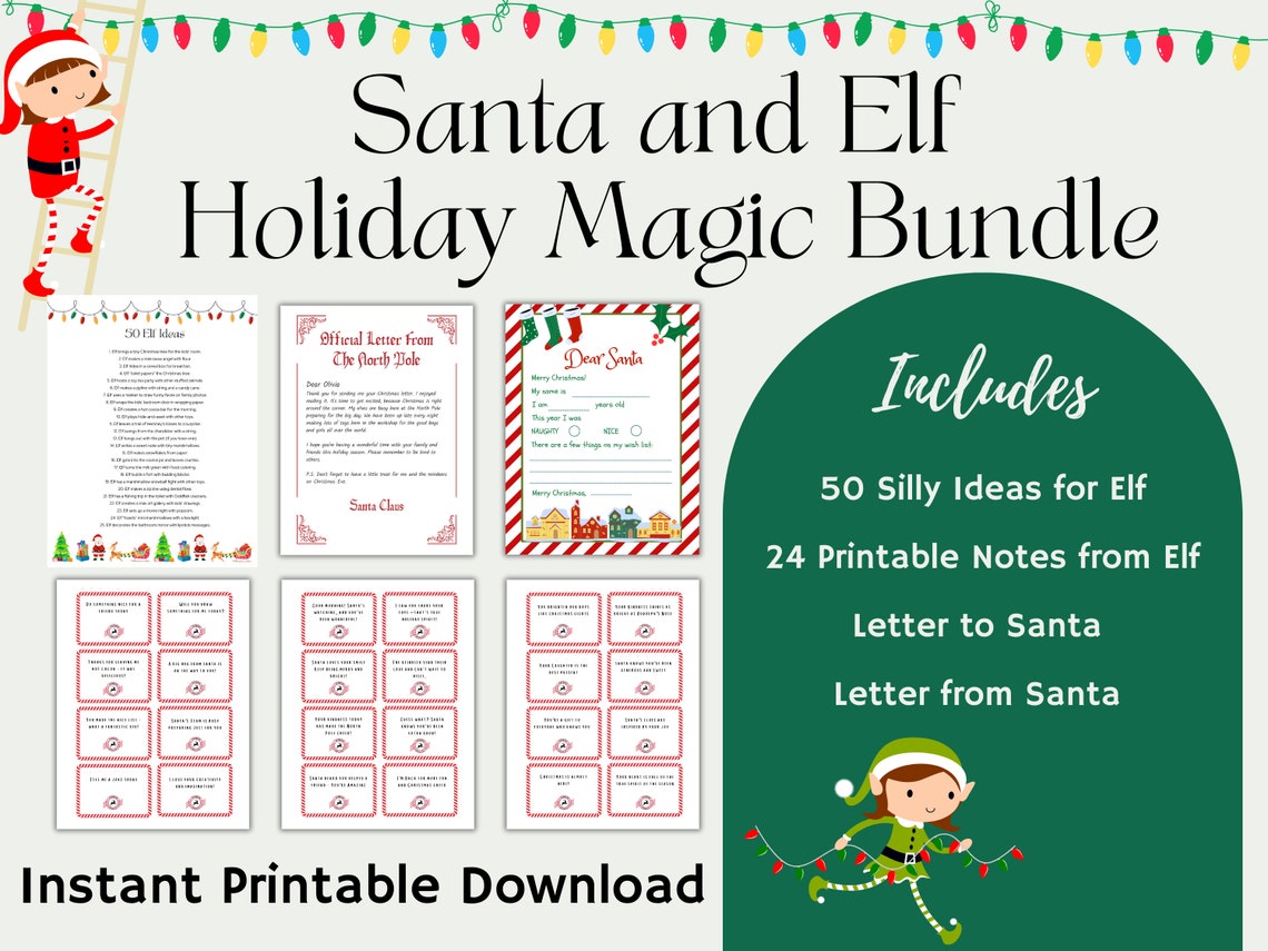 Letter From Santa Printable Notes From Elf Letter (Download Now) - Etsy