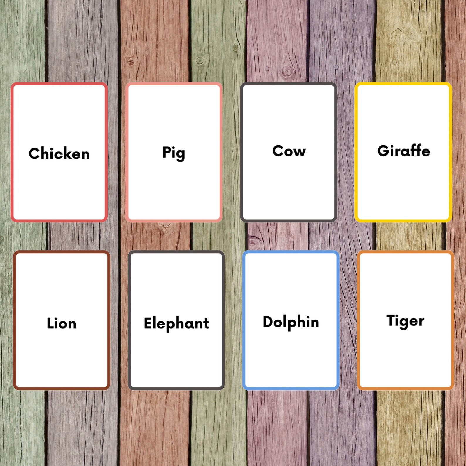 Animals Flashcards, Educational Flash Cards, Toddler Flash Cards ...