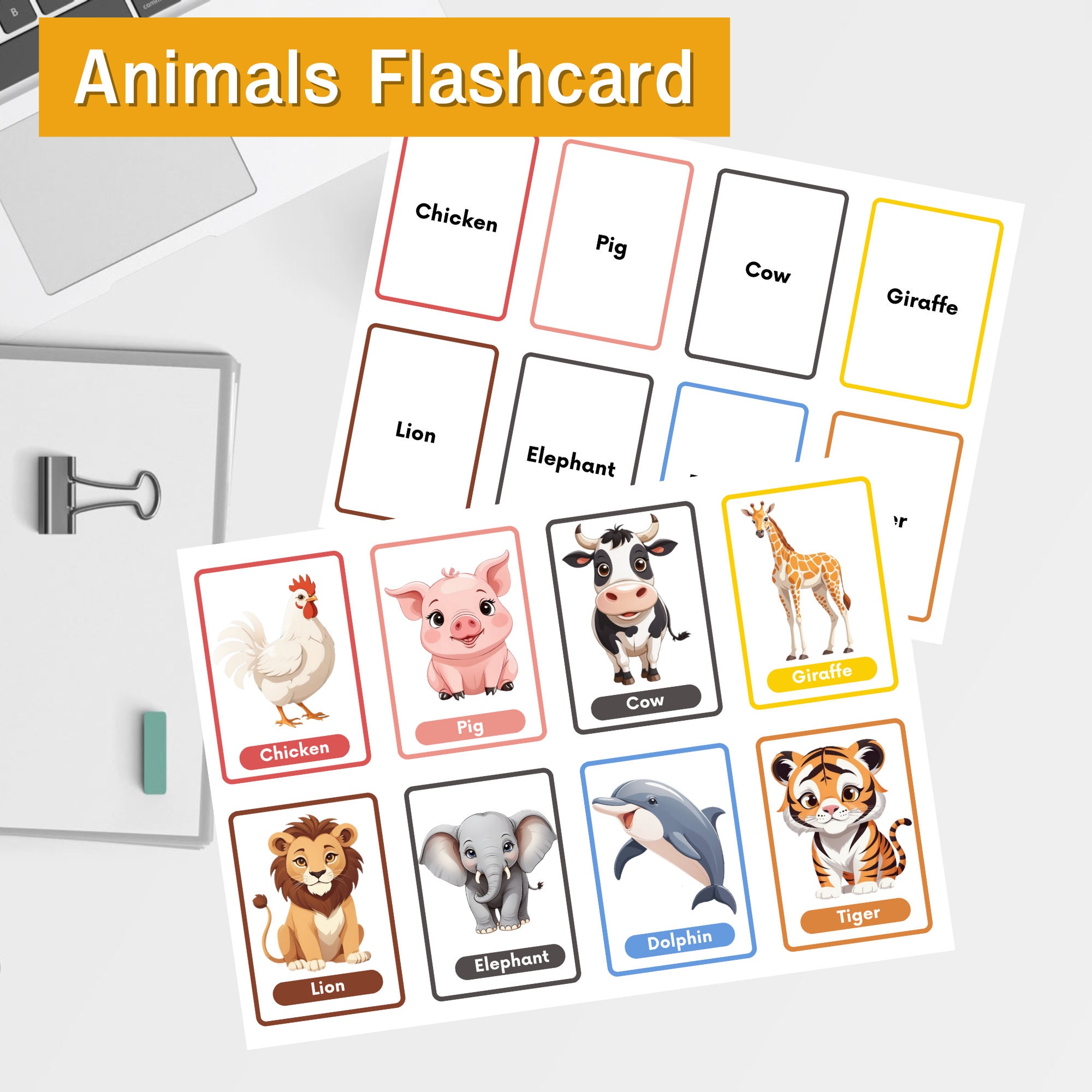 Animals Flashcards, Educational Flash Cards, Toddler Flash Cards ...