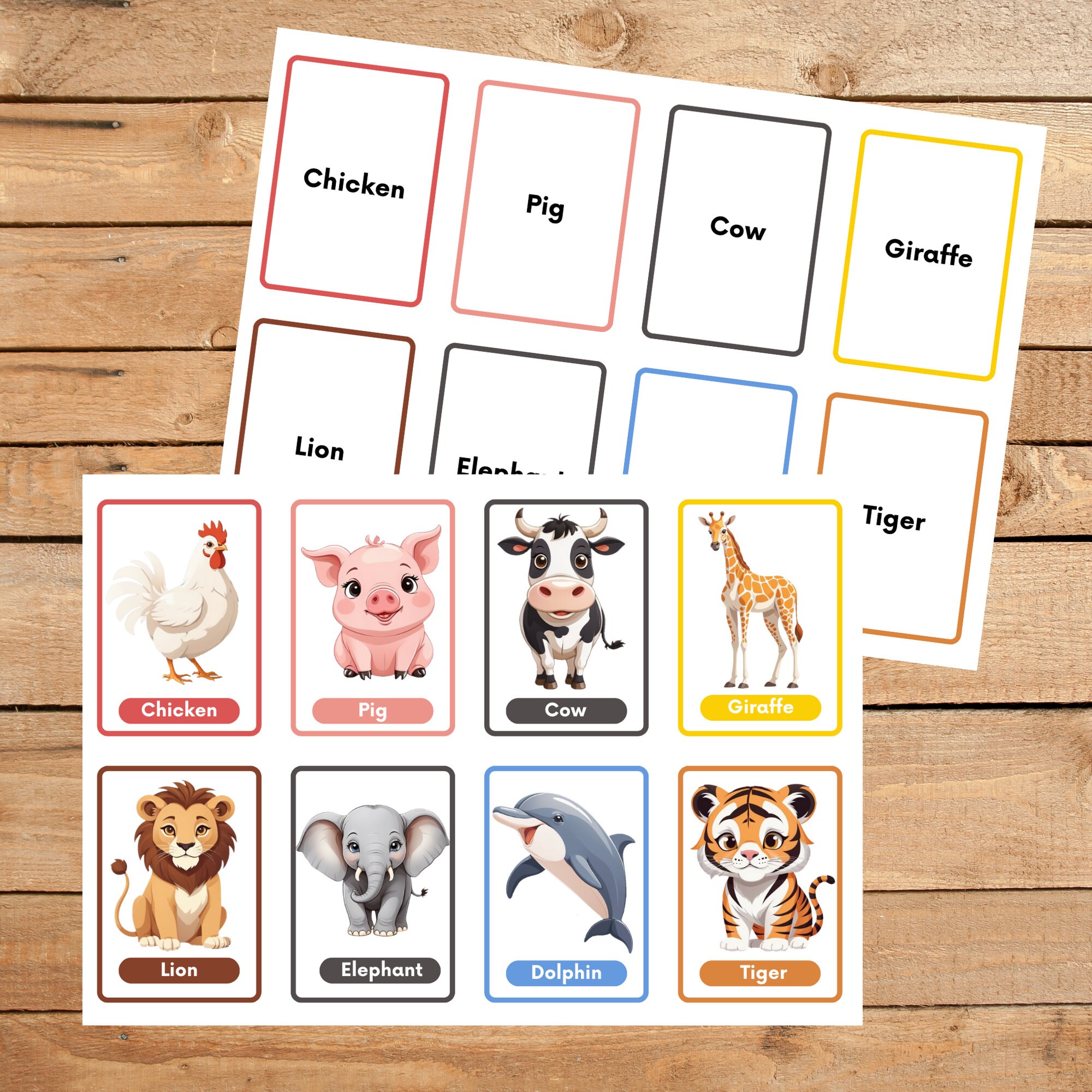 Animals Flashcards, Educational Flash Cards, Toddler Flash Cards ...