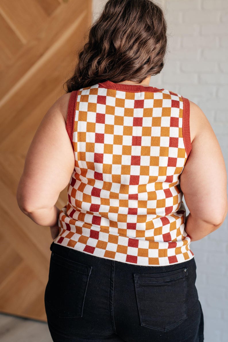 Keeping Score Checkered Tank - Etsy