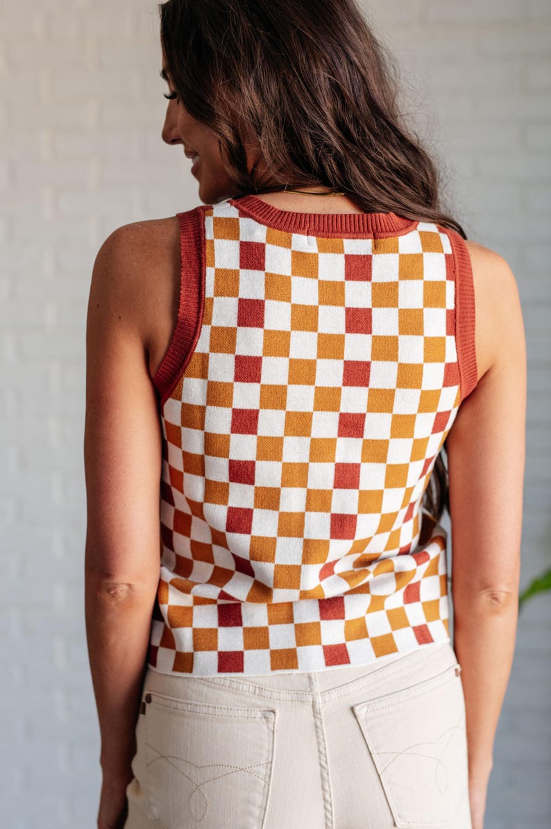 Keeping Score Checkered Tank - Etsy
