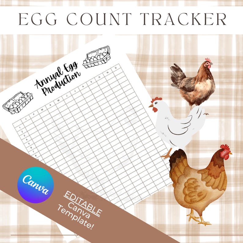 EDITABLE Egg Collection Chart - CANVA Template (homestead Management ...