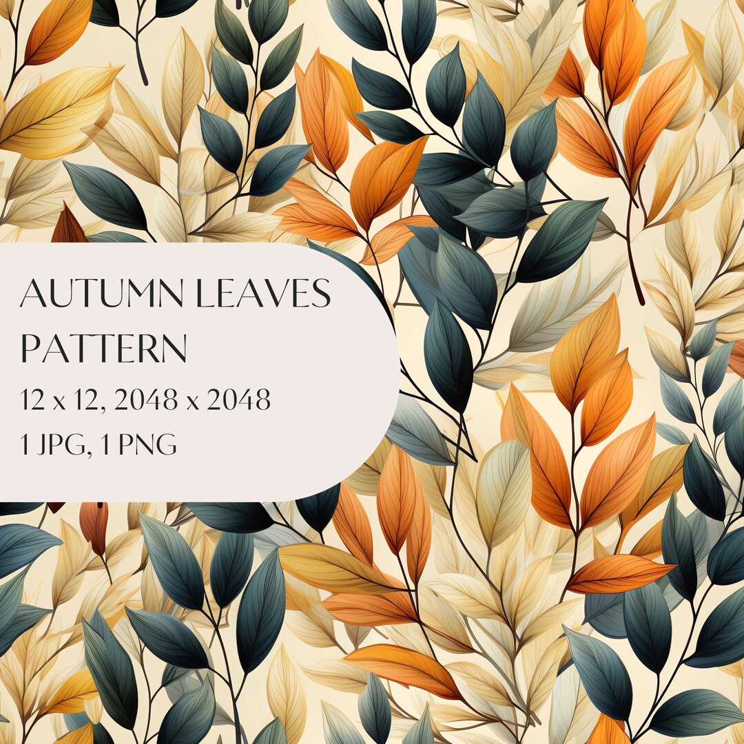 Autumn Leaves Seamless Pattern for Commercial Use - Digital Download ...