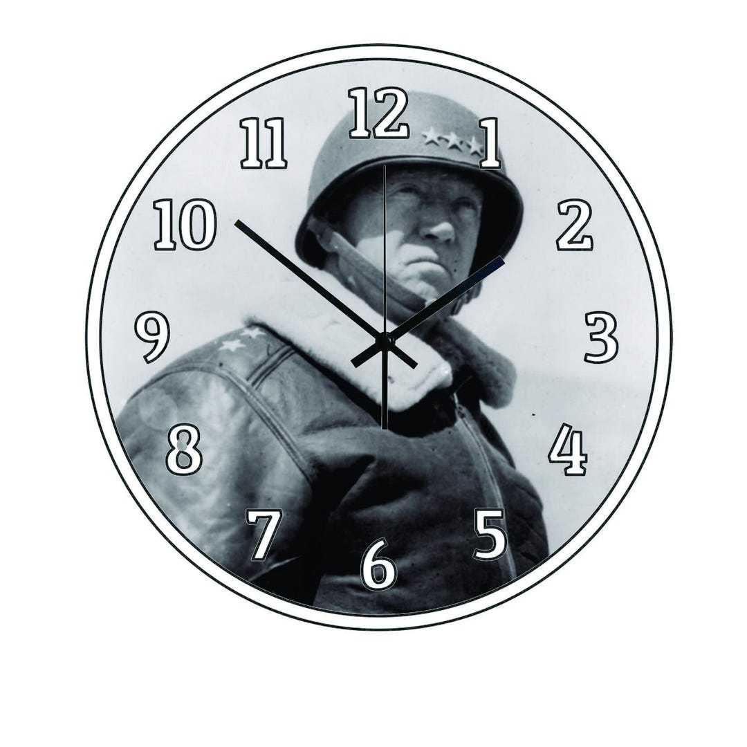 WWII General George Patton Poster Art Wall Clock Painting Time Piece ...