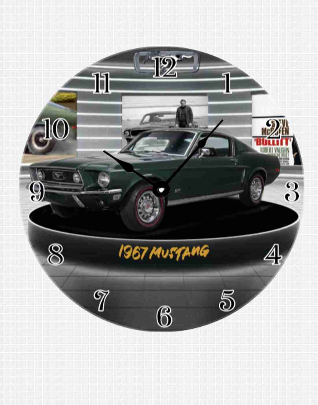 1967 Green Mustang Fastback Movie Bullet Wall Clock up to 16 - Etsy