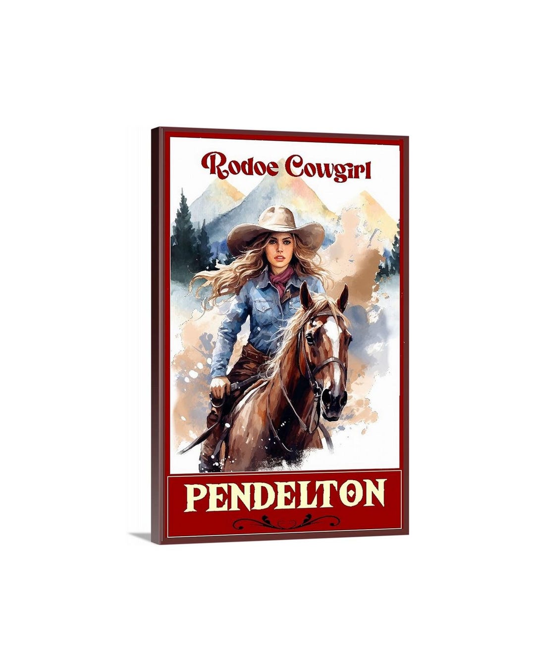 Pendleton Rodeo Cowgirl and Her Horse Giclee Art Print Travel Poster ...