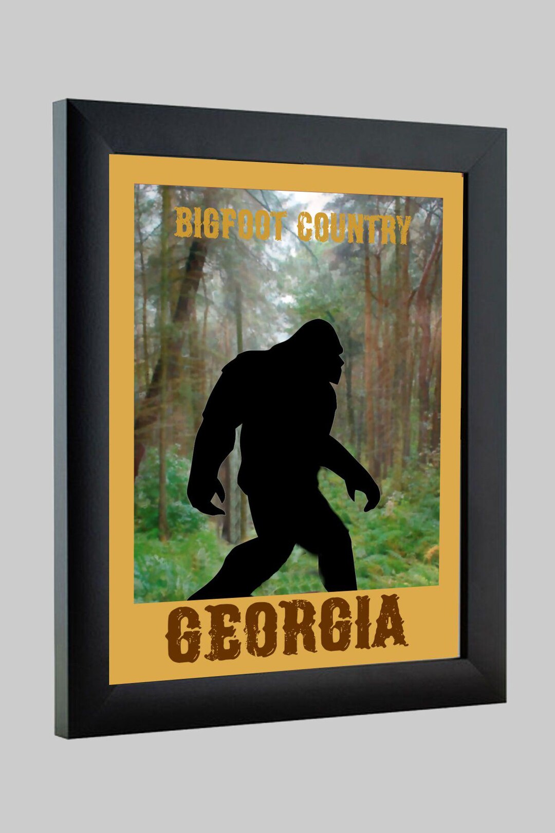 Bigfoot Sasquatch in Georgia Travel Poster Art Print or Canvas Wrap or ...