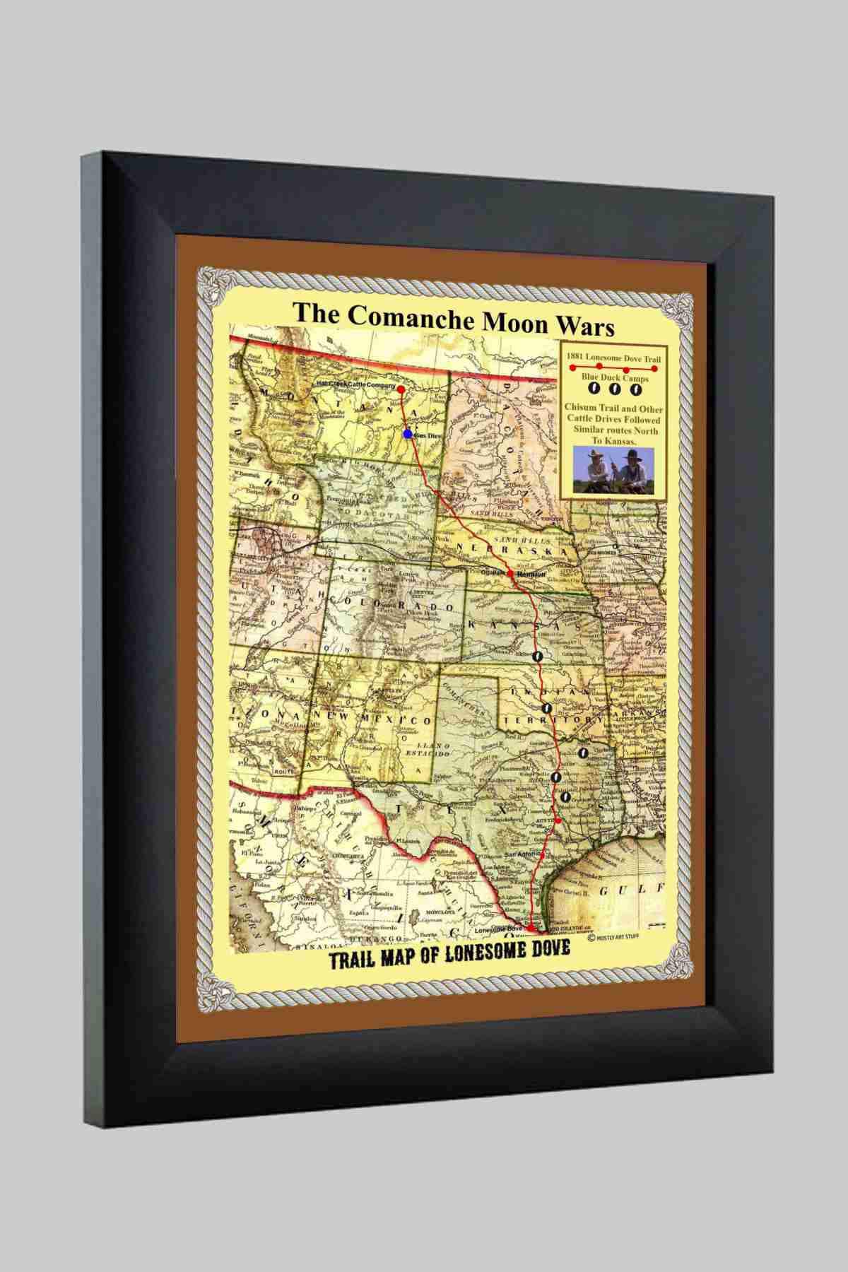 Trail Map for Lonesome Dove Cattle Drive Art Giclee Print - Etsy