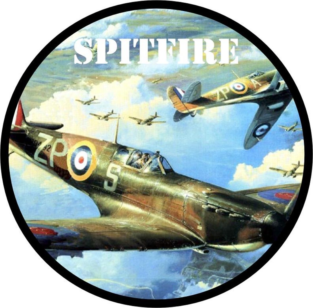 WWII Spitfire Airplane Patch 3 Inch Diameter Iron on Patch A Gift for the Person Who Has ...