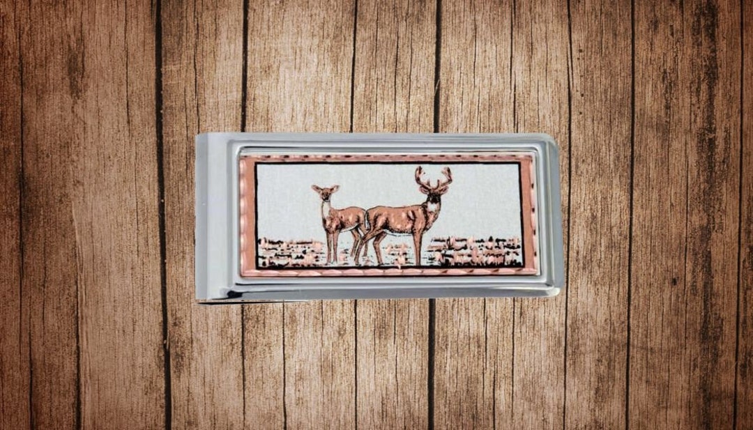 Deer Wildlife Art Deigned Money Clip Silver-tone Copper - Etsy