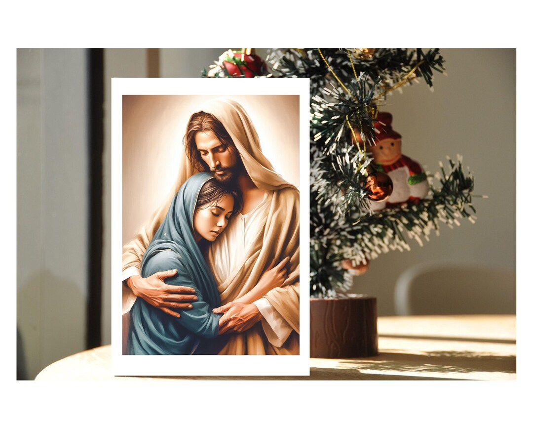 Personalized SET OF 6 Jesus & Mary Merry Christmas Holiday Religious ...