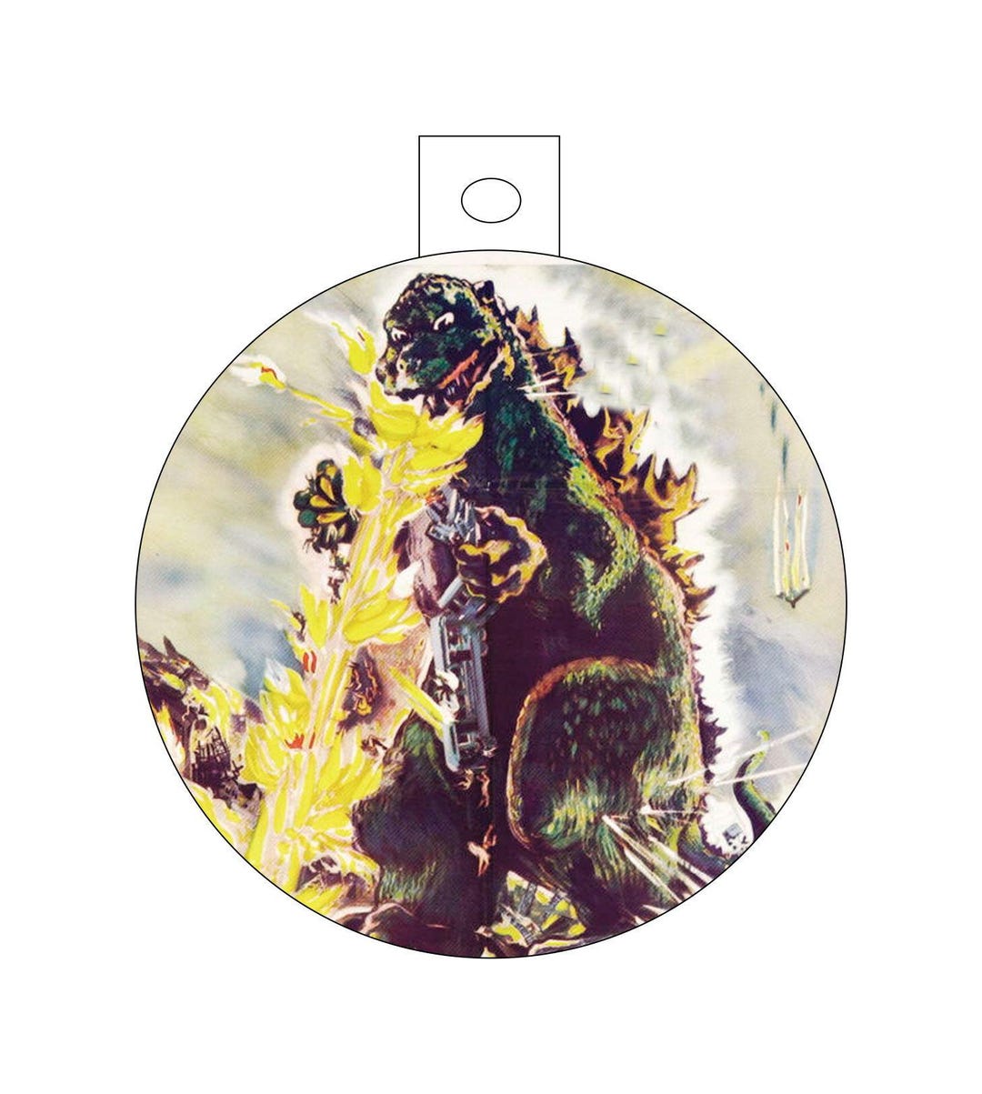 Godzilla Fire Breathing Christmas Holiday Ornament 3 Inch Diameter ...