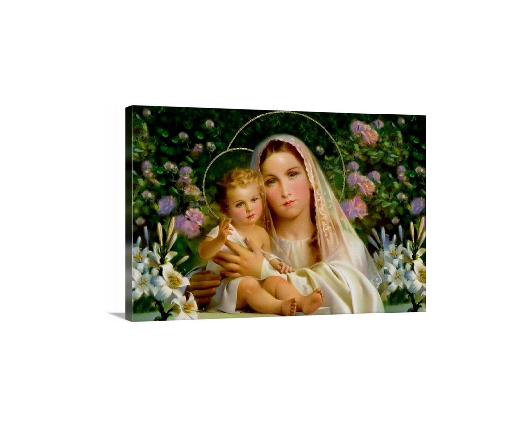 Colorado CANVAS Wrap Mother Mary Ad Baby Jesus Art Poster Art Sizes up ...