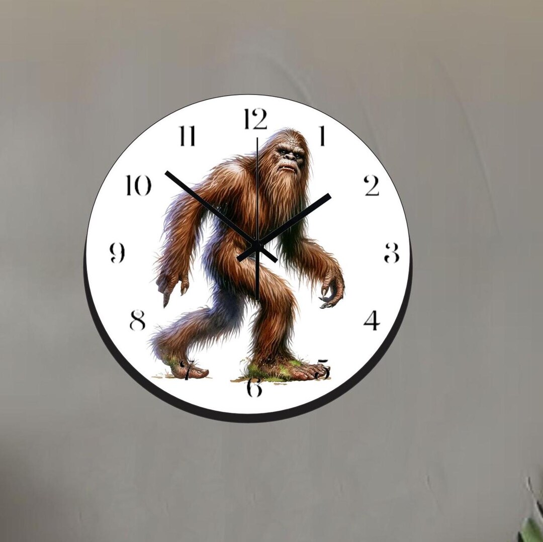 Bigfoot Sasquatch Wall Clock Painting Time Piece Wall Mounting Unit ...