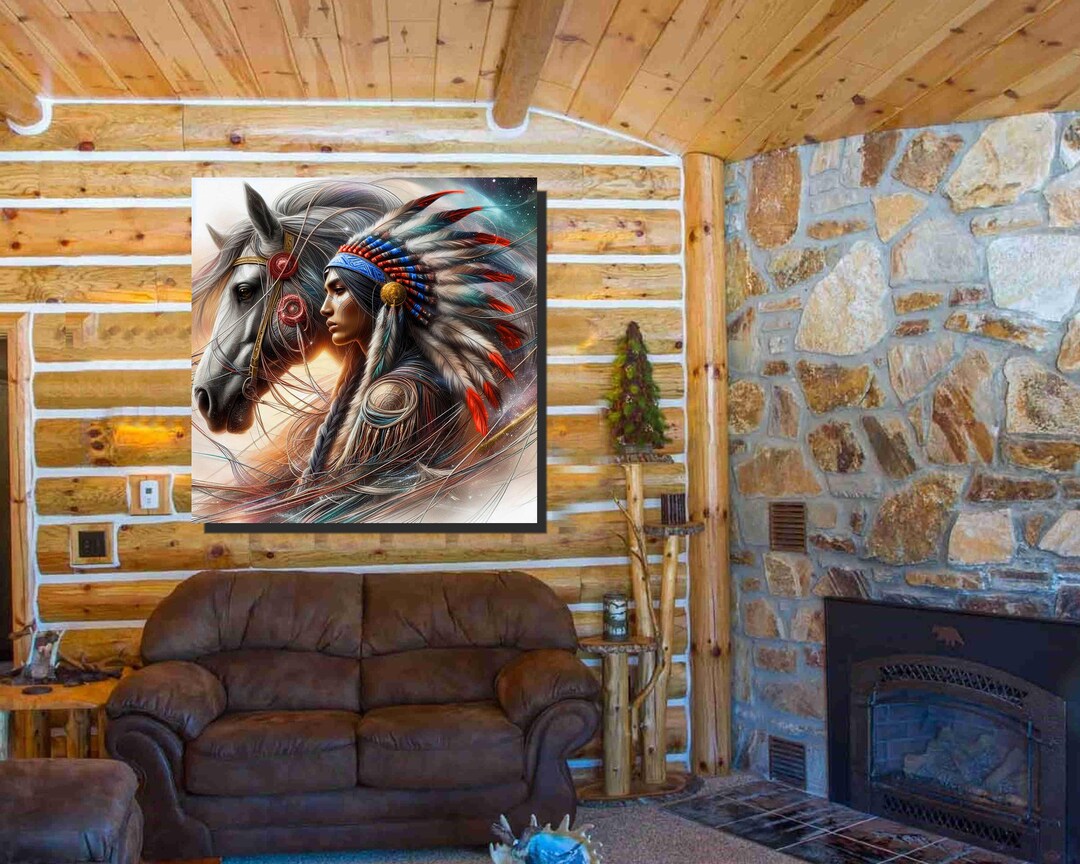 Sioux Native American Maiden Oil Painting Giclee Prints, Poster, Canvas ...