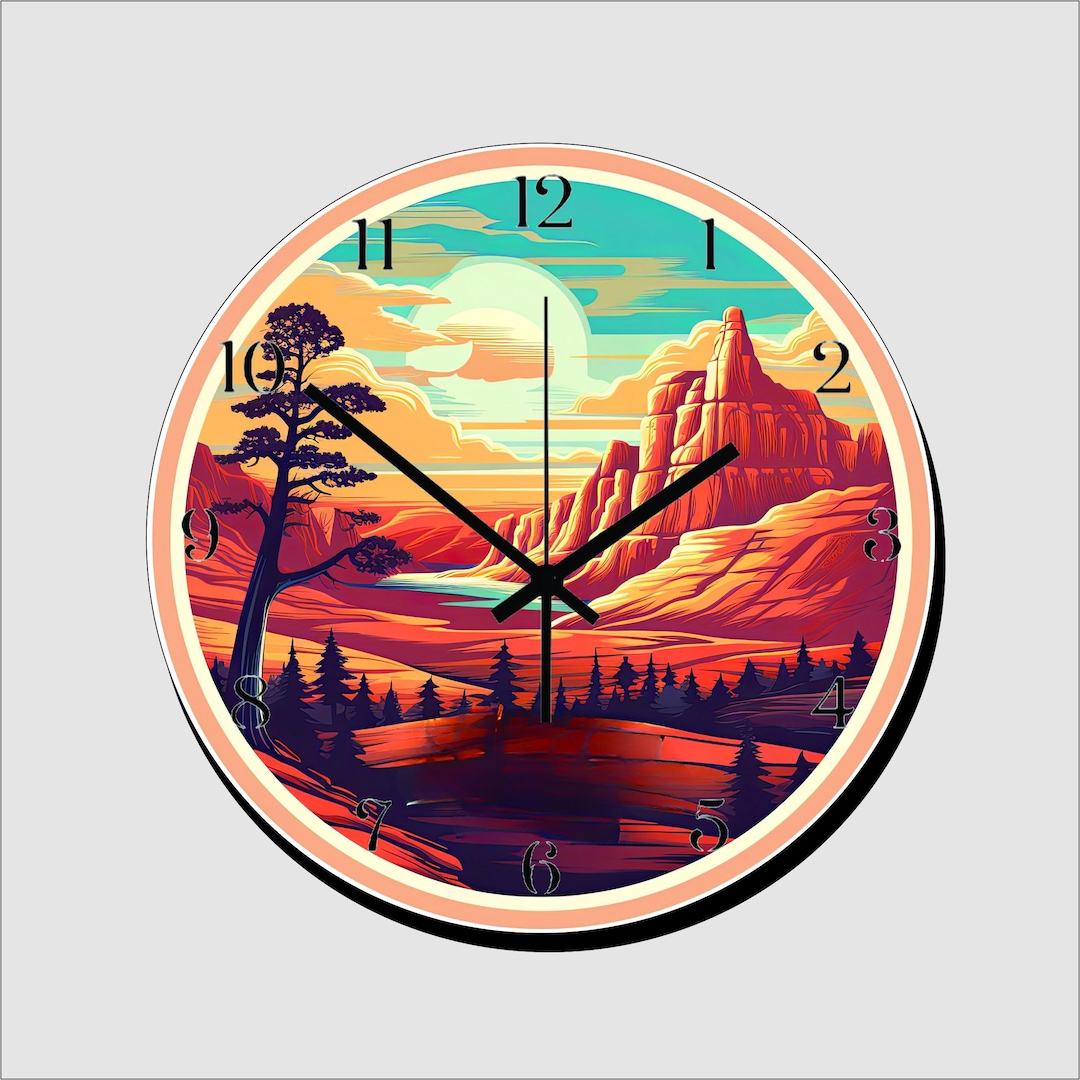 Grand Tetons Snake River Mountains Wall Clock Painting Time Piece Wall ...