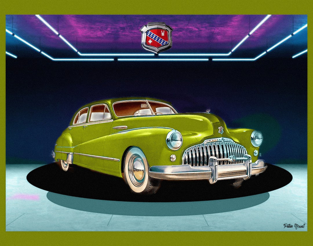 1948 Buick Luxury Car Print Retro Car Art Prints of Classic - Etsy