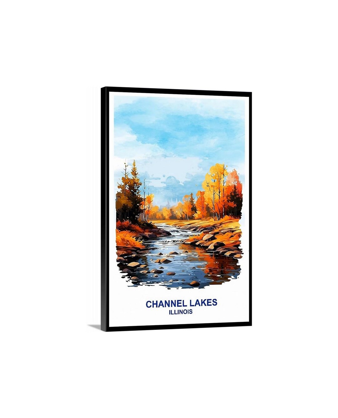 Channel Lakes Illinois Travel Poster Print Wall Art Home Decor ...