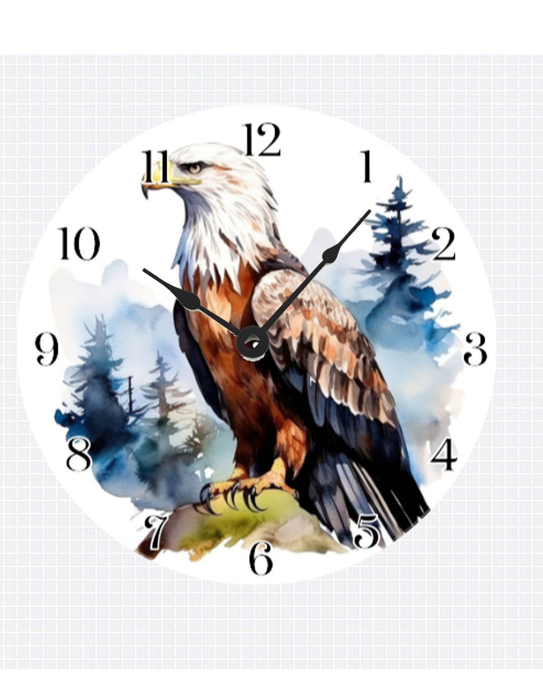 American Bald Eagle Wall Clock 16 Inches Unique Time Piece Art - Etsy