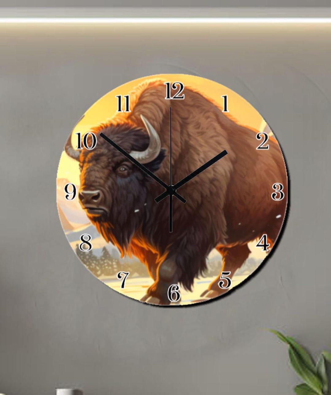 Montana Buffalo Art Painting Wall Clock Painting Time Piece Wall ...