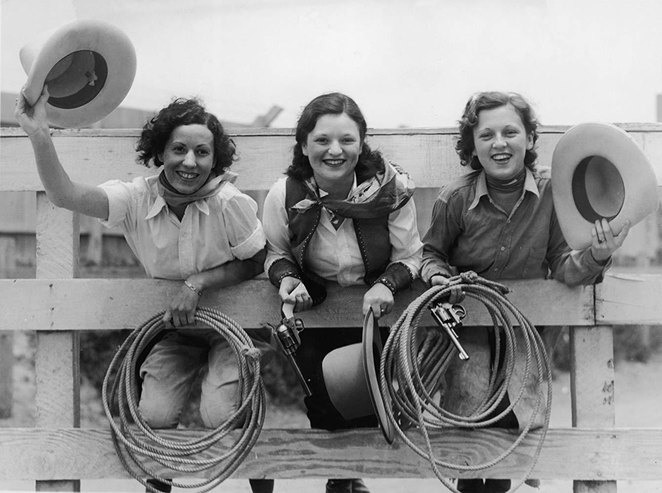 3 Rodeo Cowgirls 8 X 10 Photo Old West Style Rodeo 1930s Vintage ...