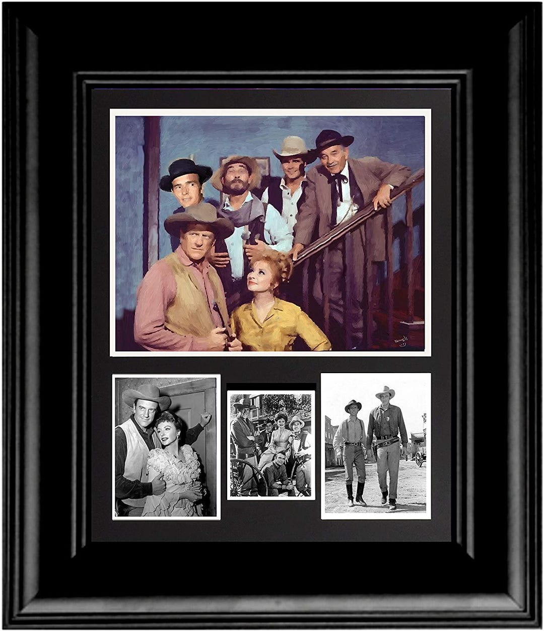 Gunsmoke Framed Cowboy Art 16 X 20 Inches Framed Print Double Western ...