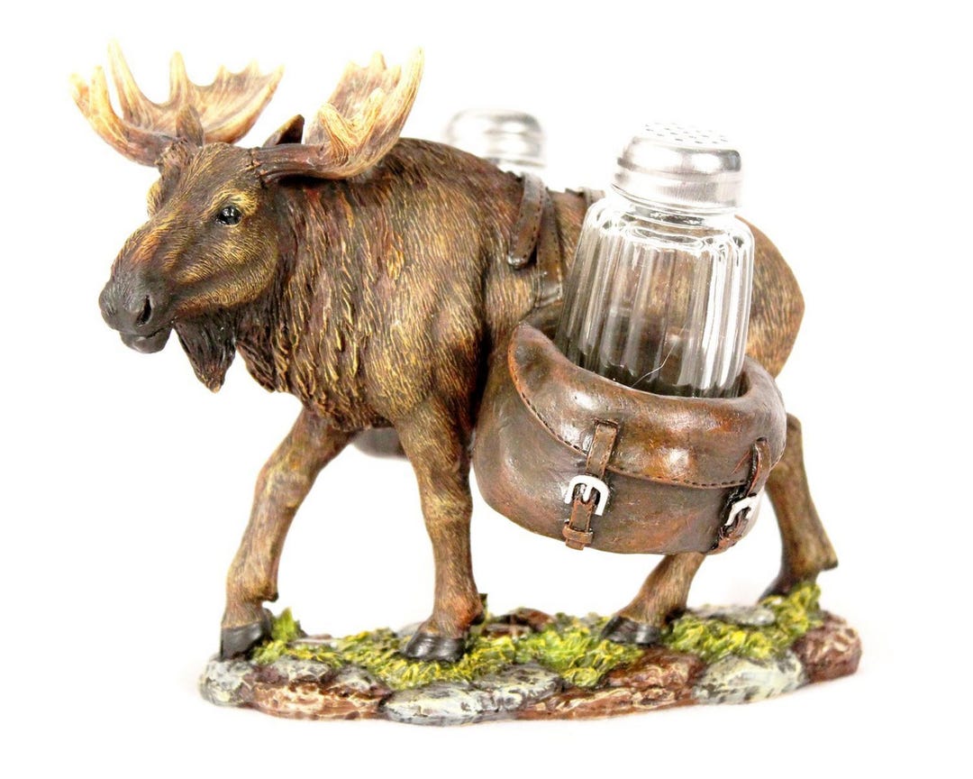 Moose Carving Salt and Pepper Shakers Wildlife Wilderness Western Home Table Top Decor and ...