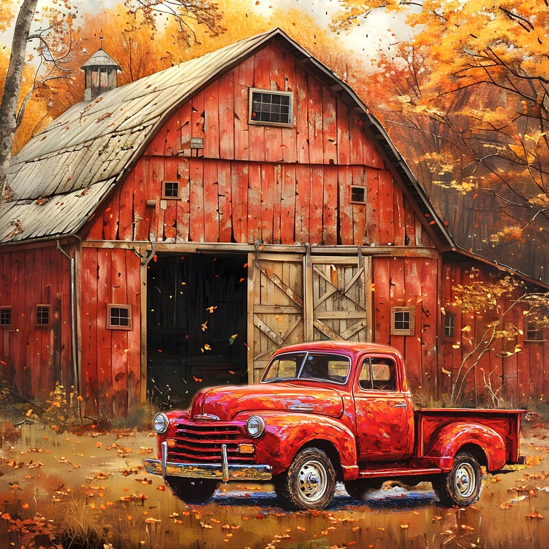 Red Truck Fall Decor - Etsy