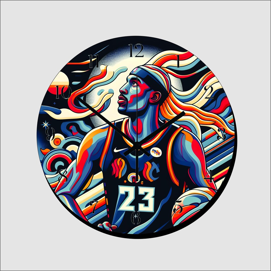 Basketball Number 23 Art Painting Wall Clock Painting Time Piece Wall ...