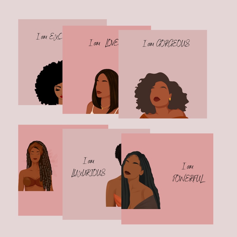 Black Girl Magic Self-love Printable Positive Affirmation Cards for ...
