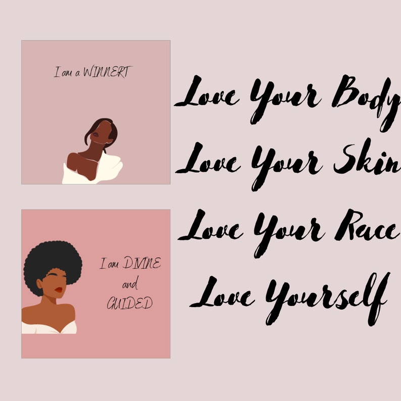 Black Girl Magic Self-love Printable Positive Affirmation Cards for ...
