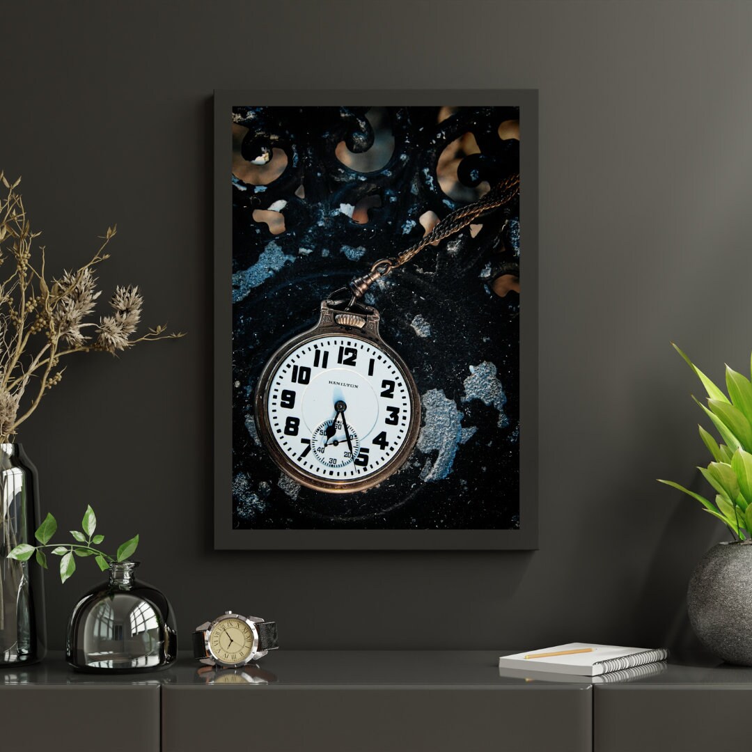 Vintage Pocket Watch Photo Wall Art Timeless Elegance - Etsy