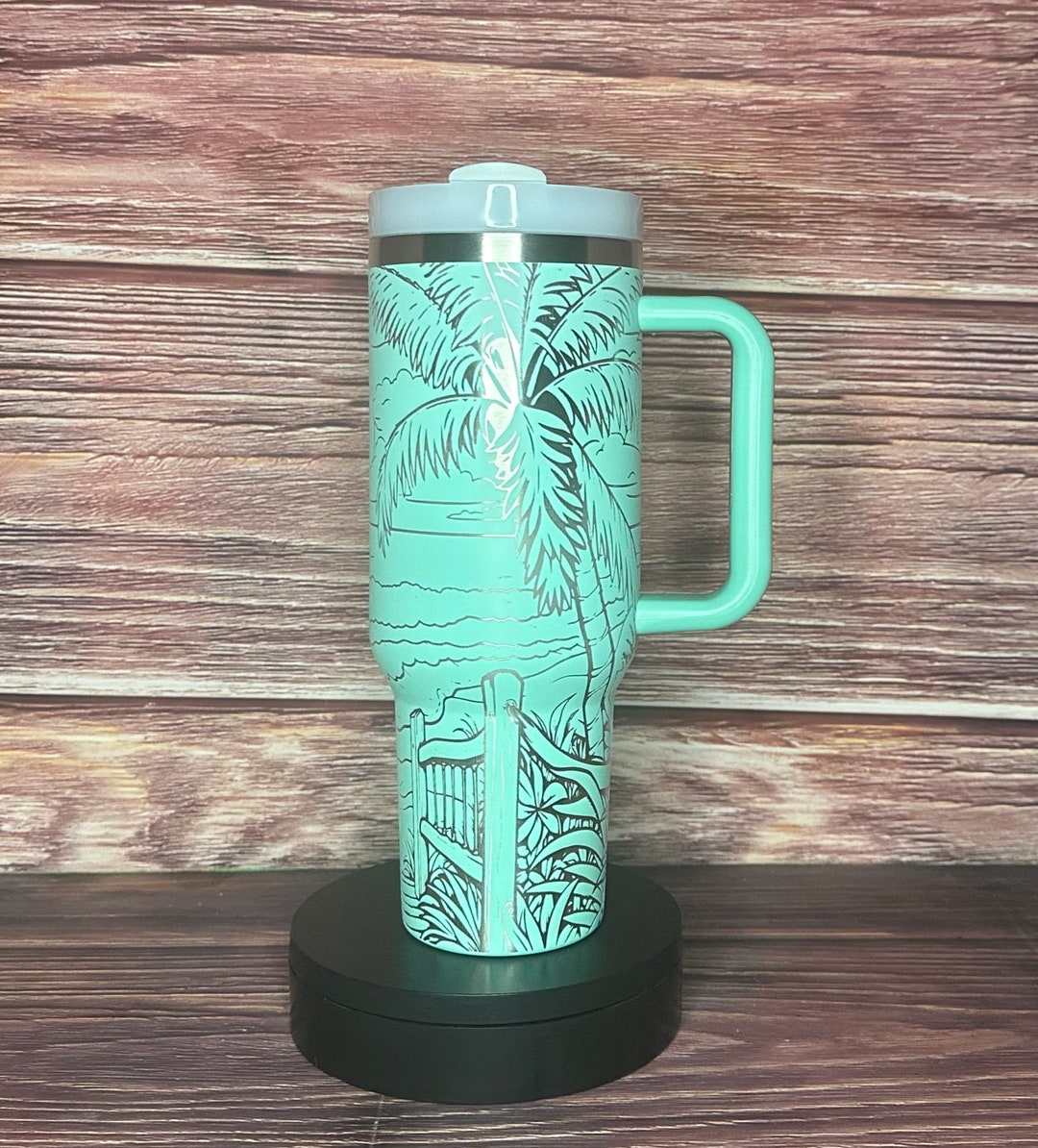 Palm Trees & Beach 40oz Stanley Tumbler - Etsy
