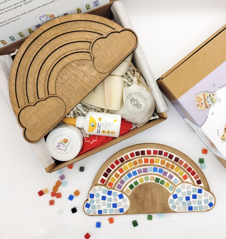 Wooden Mosaic Kit, DIY Craft Kit for Kids, Wooden Set, Own Made Art ...